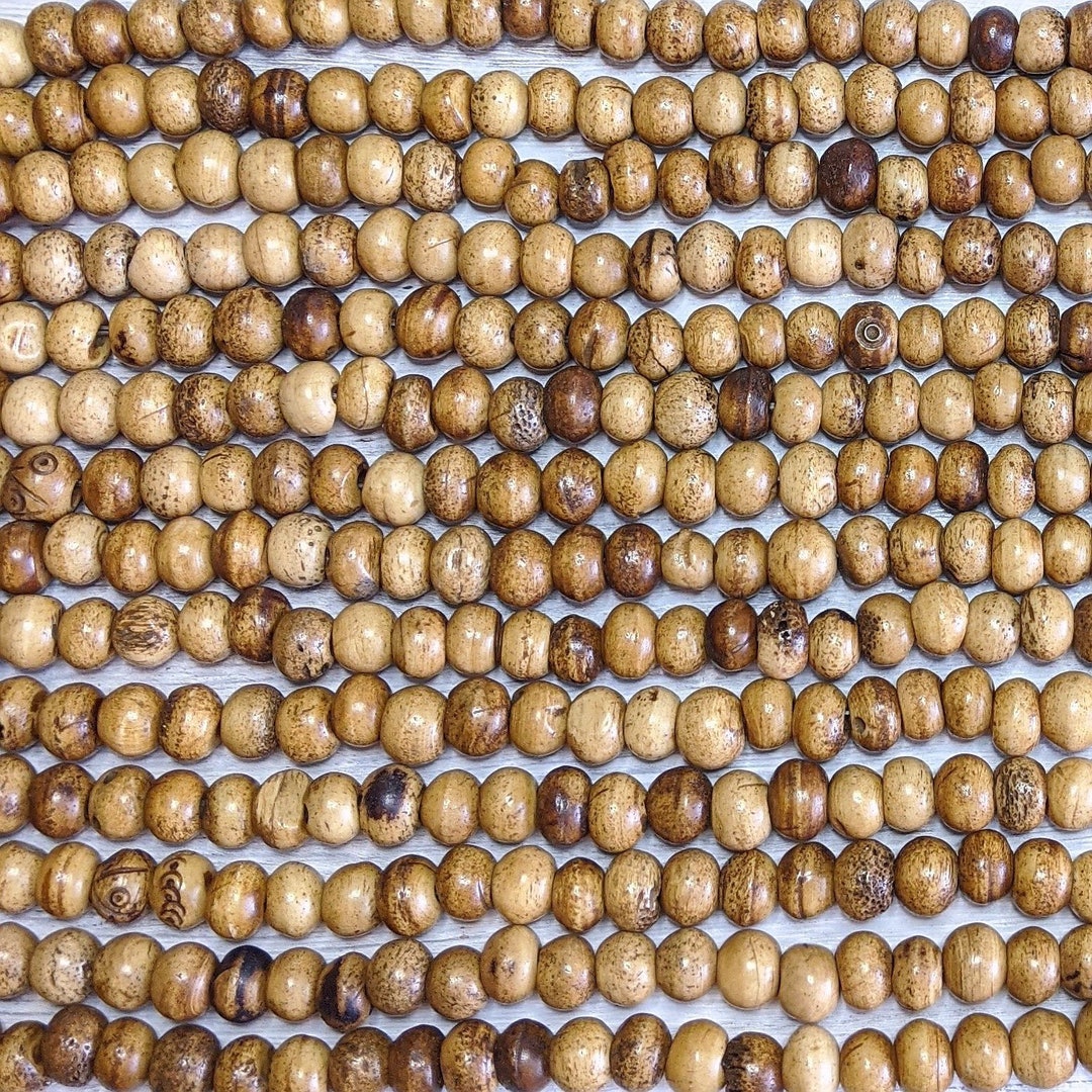 10x8mm Light Brown Water Buffalo Bone Rondelle Beads - 15 Inch Stand ...