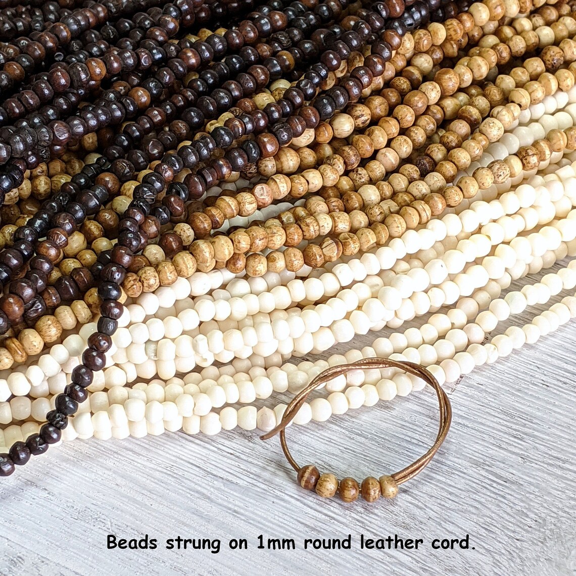 4x3mm off White Water Buffalo Bone Rondelle Beads 15 Inch - Etsy