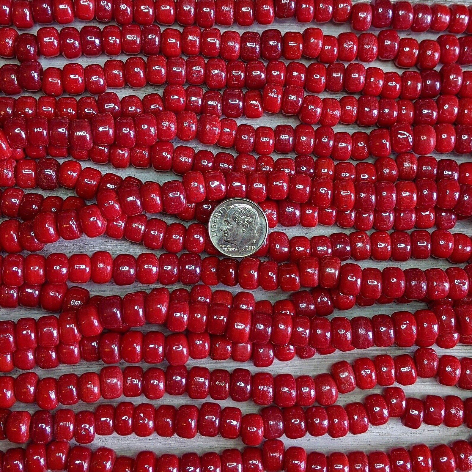 Opaque Red Luster Size 9x6mm 3mm Hole Recycled Glass Crow - Etsy