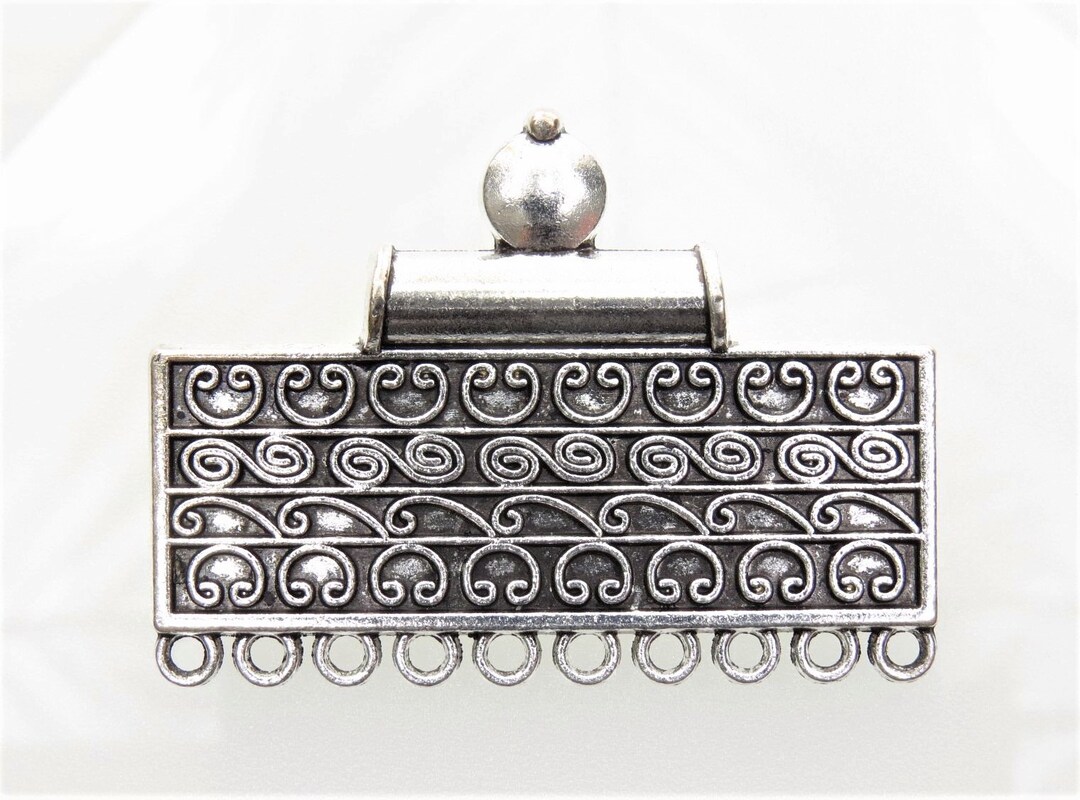Large Ornate Antique Silver 59.5x43x9mm Alloy Metal Rectangular Focal ...