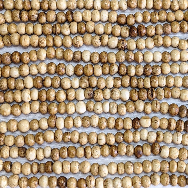 8x6mm Light Brown Water Buffalo Bone Rondelle Beads 15 Inch - Etsy