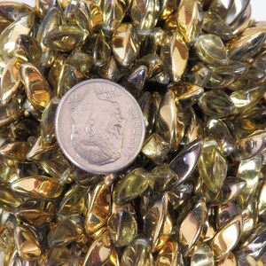 12x6mm 2 Tone Crystal Apollo Gold Czech Glass Twisted Dagger - Etsy