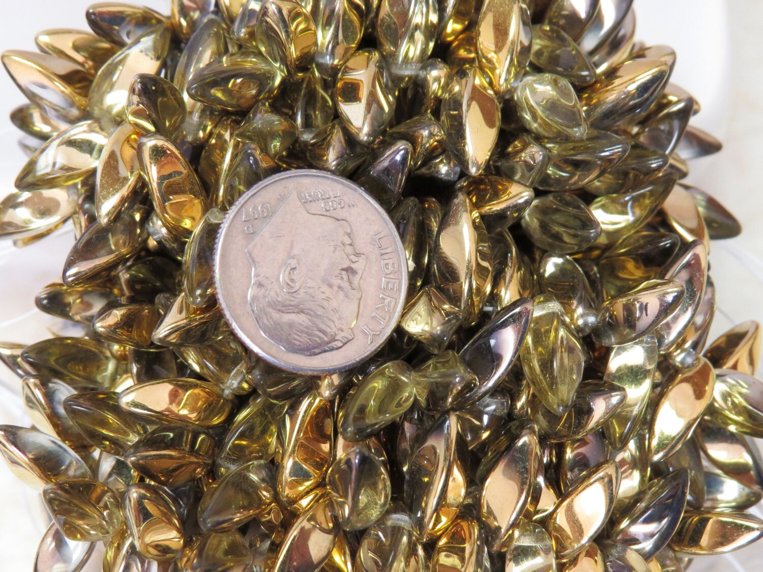 12x6mm 2 Tone Crystal Apollo Gold Czech Glass Twisted Dagger | Etsy