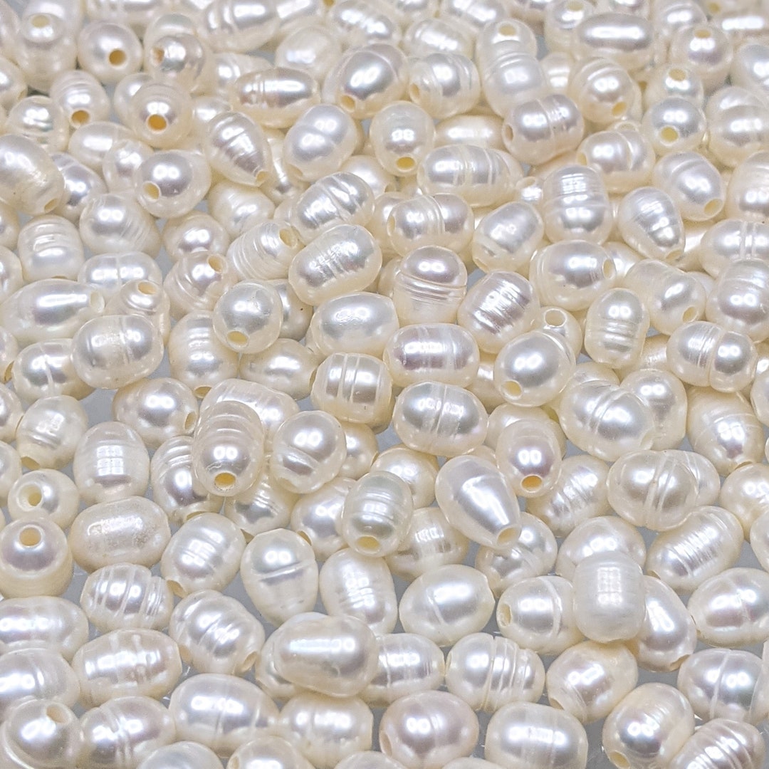 Ivory Large Hole 1.80mm Cultured Freshwater Pearl Beads - Qty 20 (PRL15 ...