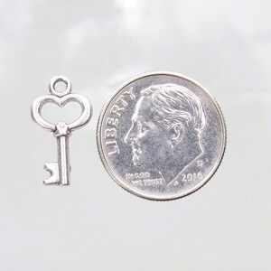 Tiny Skeleton Key 15x9x2mm Antique Silver Alloy Metal Charm/small ...