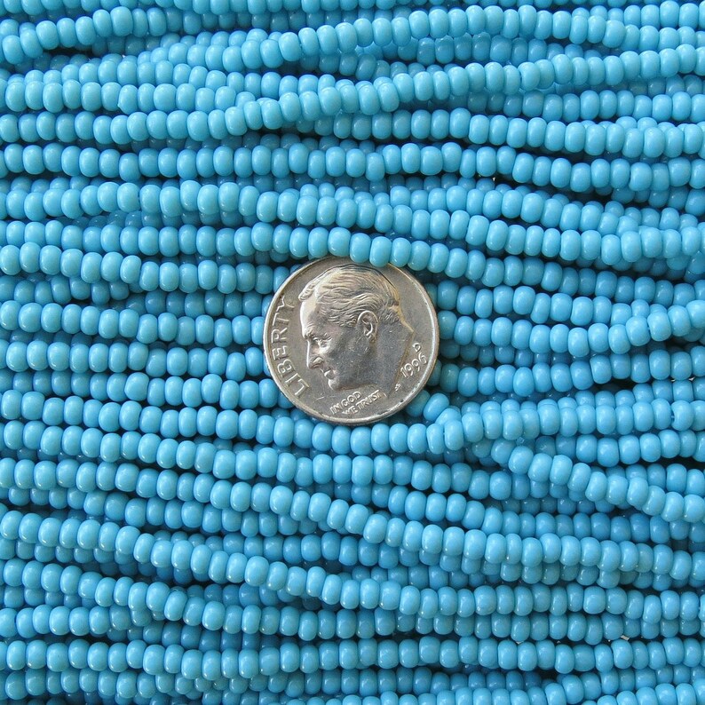 8/0 Opaque Blue Turquoise Czech Glass Seed Bead Strand (CW85) SE - Etsy