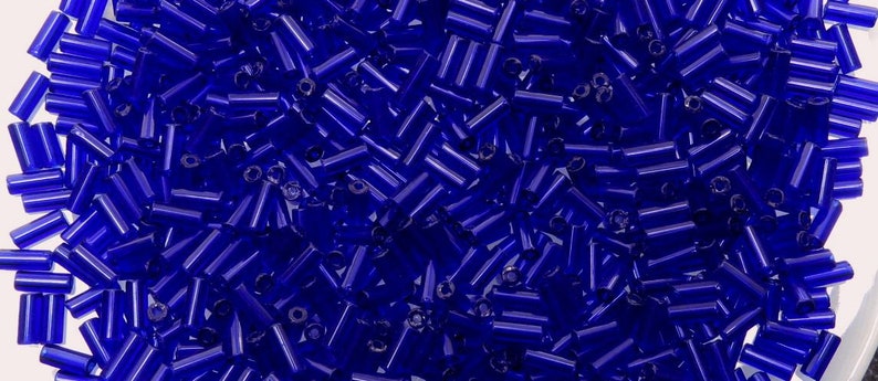 10x4mm Transparent Cobalt Czech Glass Tube Beads 20 Grams - Etsy