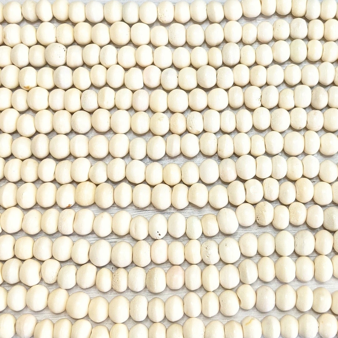 10x8mm off White Water Buffalo Bone Rondelle Beads - 15 Inch Stand ...