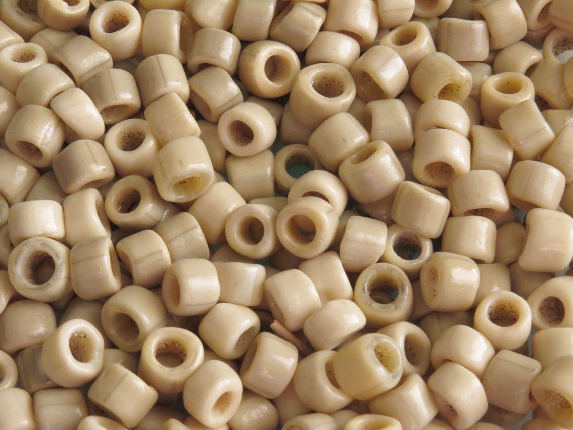 9mm (4mm Hole) Opaque Aged Ivory Vintage Italian Murano Glass Seed ...