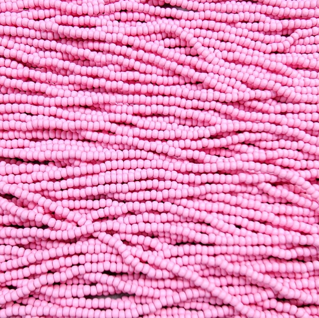 8/0 Matte Opaque Permalux Dyed Chalk Light Pink Czech Glass Seed Bead ...