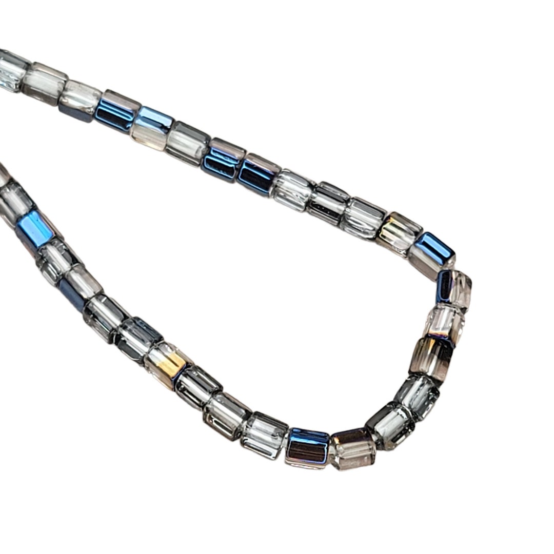 4x4mm Metallic Azuro Crystal Czech Glass Atlas Beads - Qty 100 (ATL02 ...