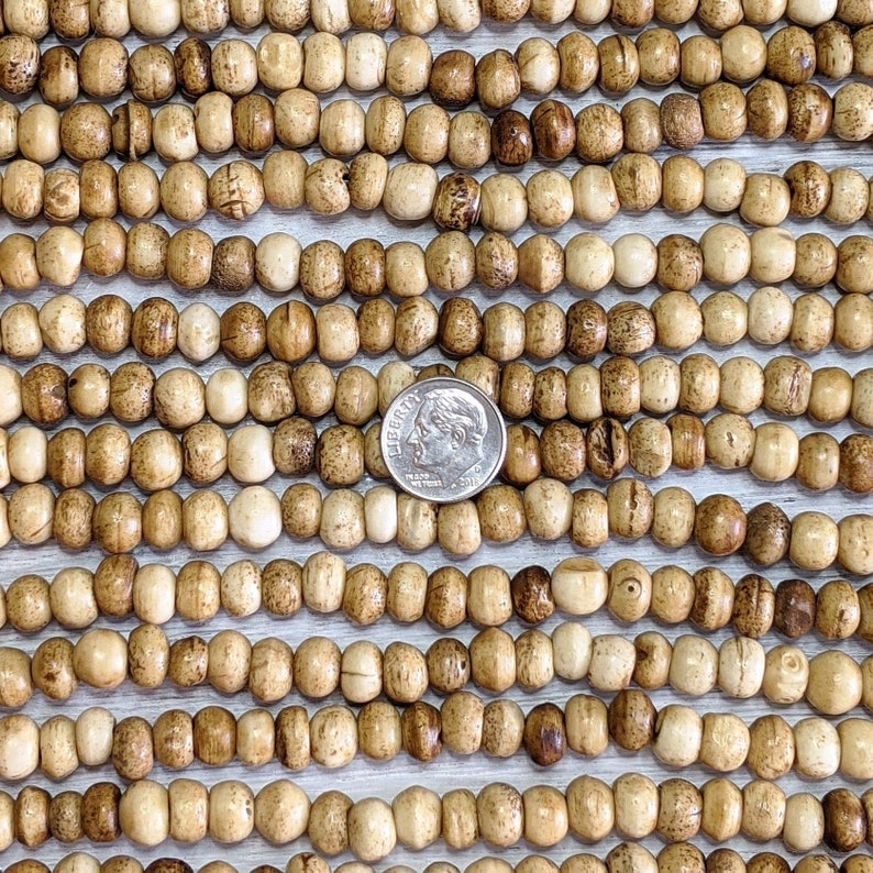 8x6mm Light Brown Water Buffalo Bone Rondelle Beads 15 Inch - Etsy
