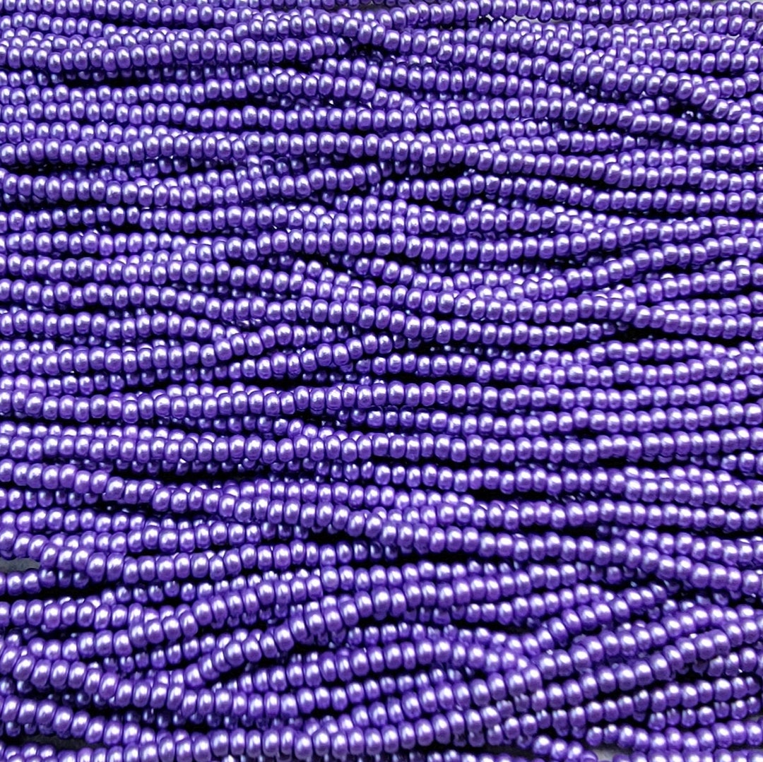 8/0 Opaque Permalux Dyed Chalk Light Purple Czech Glass Seed Bead ...