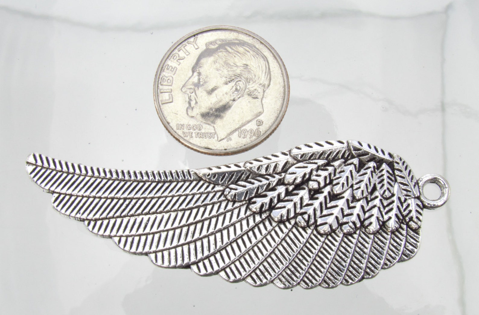 55x19x2mm Antique Silver Alloy Metal Feather Wing Pendants | Etsy