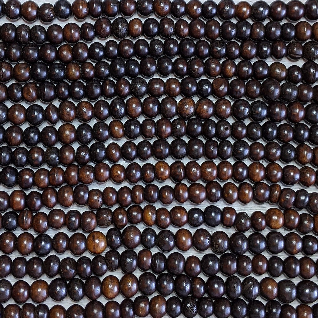 10x8mm Dark Brown Water Buffalo Bone Rondelle Beads - 15 Inch Stand ...