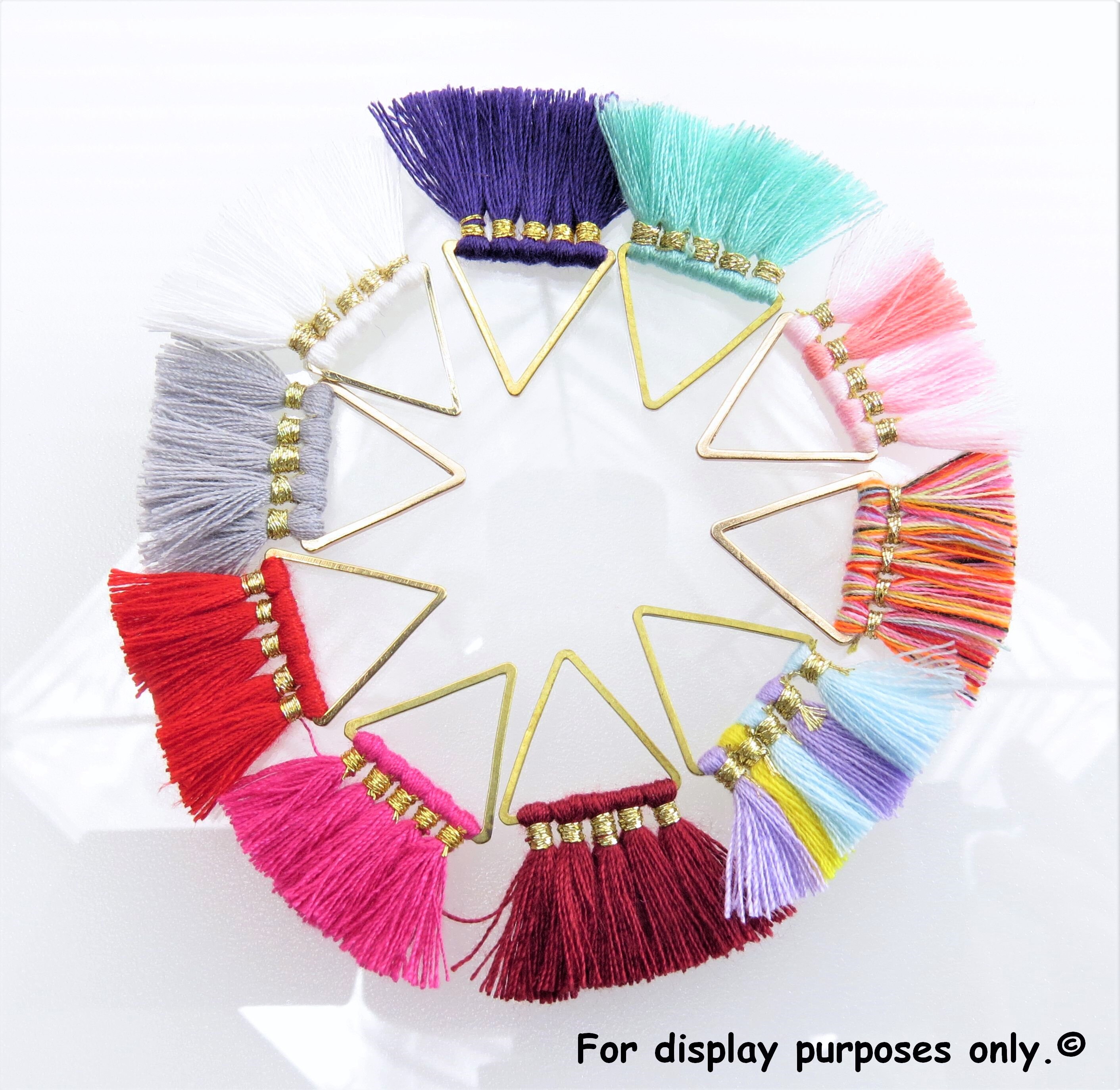 30mm Multi-color Color Tassels With Brass Triangle - Etsy