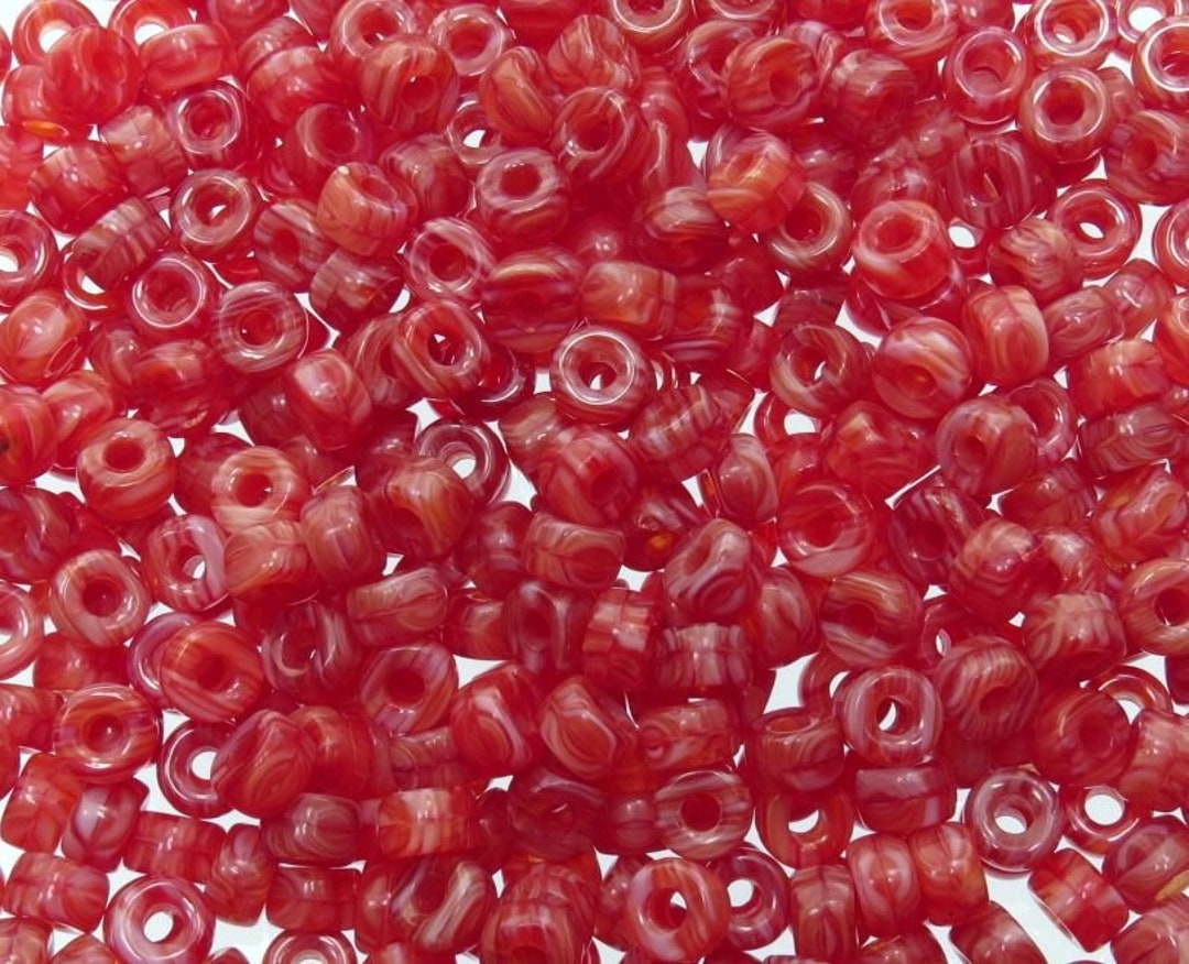 9mm Red & White Swirl Czech Glass Crow Beads - Qty 20 (RC02) - Etsy