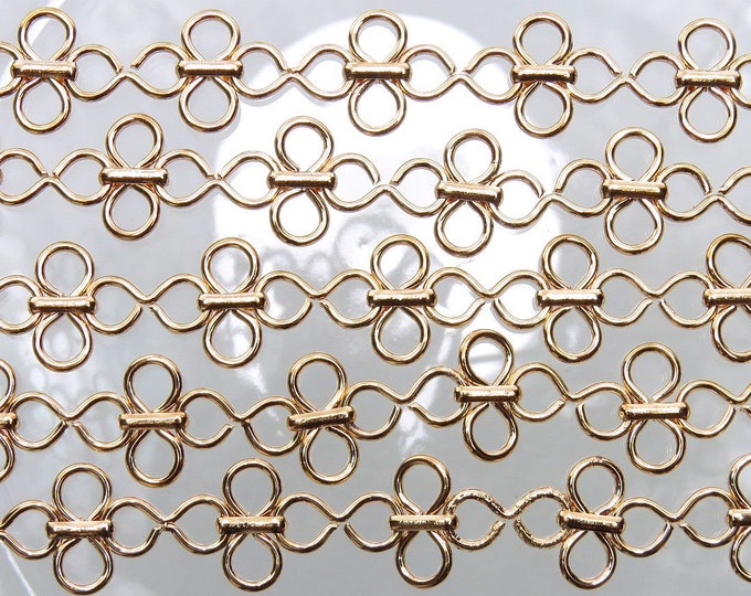 Handmade 12x6x2mm Clover Link Rose Gold Plated Iron Chain Sold by the ...