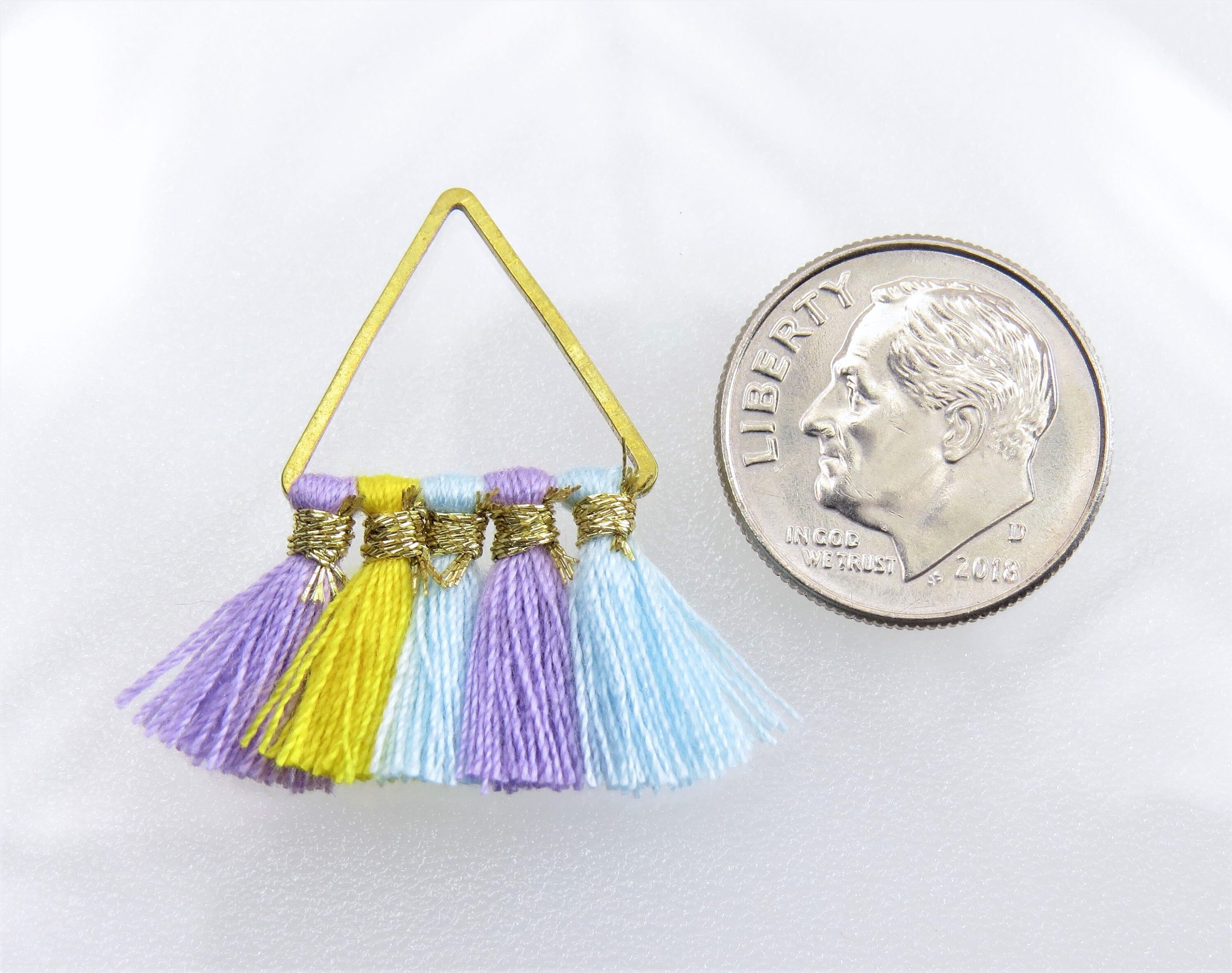 30mm Multi-color Color Tassels With Brass Triangle - Etsy