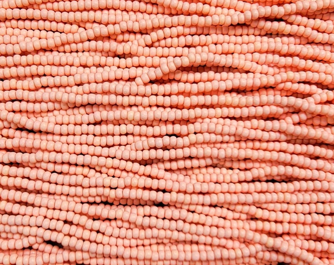 8/0 Matte Opaque Permalux Dyed Chalk Apricot Czech Glass Seed Bead ...