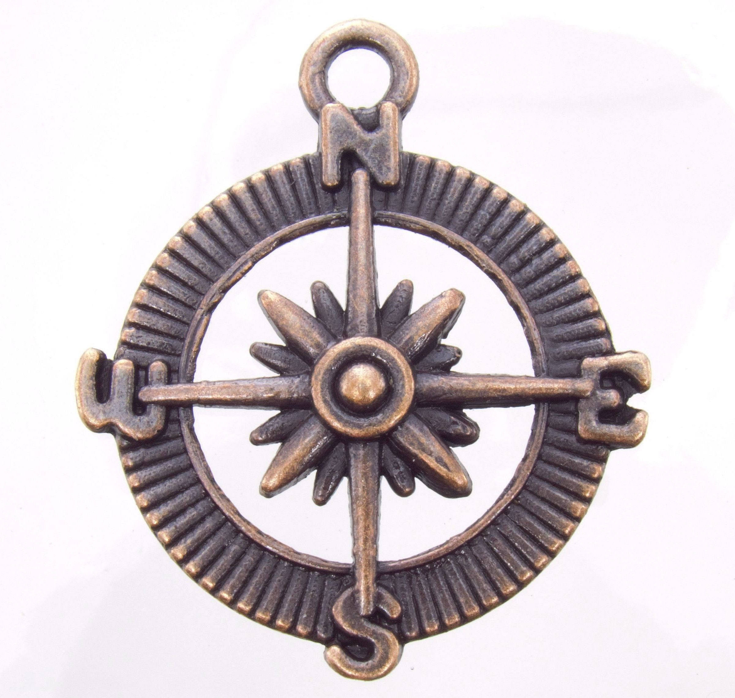 29x25mm Antique Copper Alloy Metal Compass Charm/pendant Qty - Etsy
