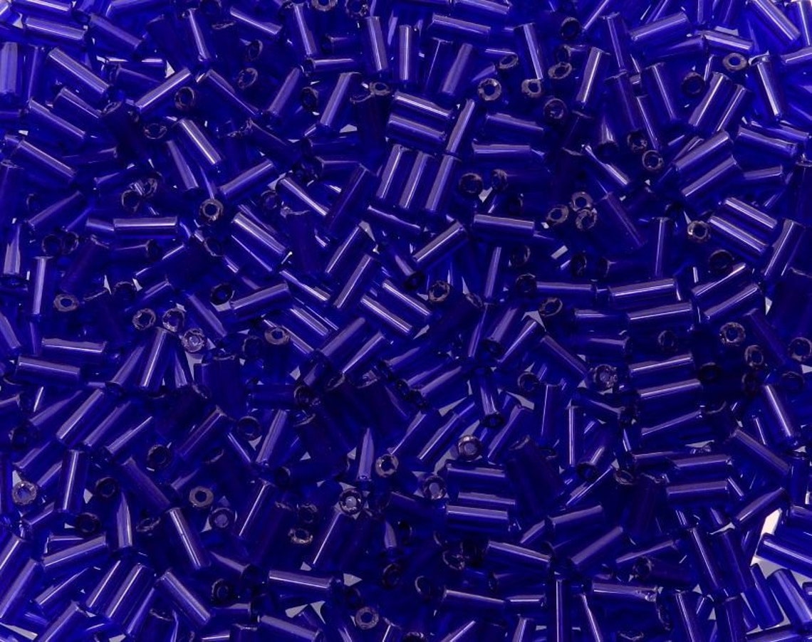 10x4mm Transparent Cobalt Czech Glass Tube Beads 20 Grams | Etsy