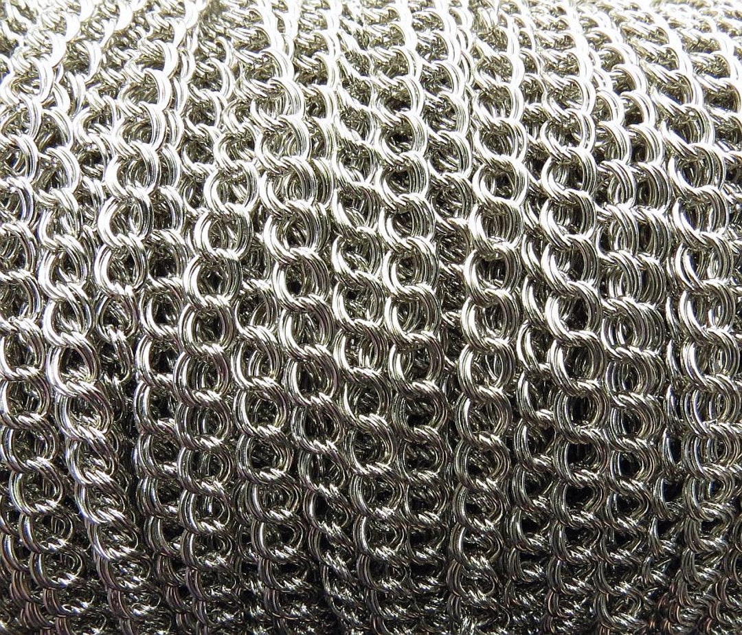 6x5x0.70mm Platinum Finish Double Link Chain - Sold by the Foot ...