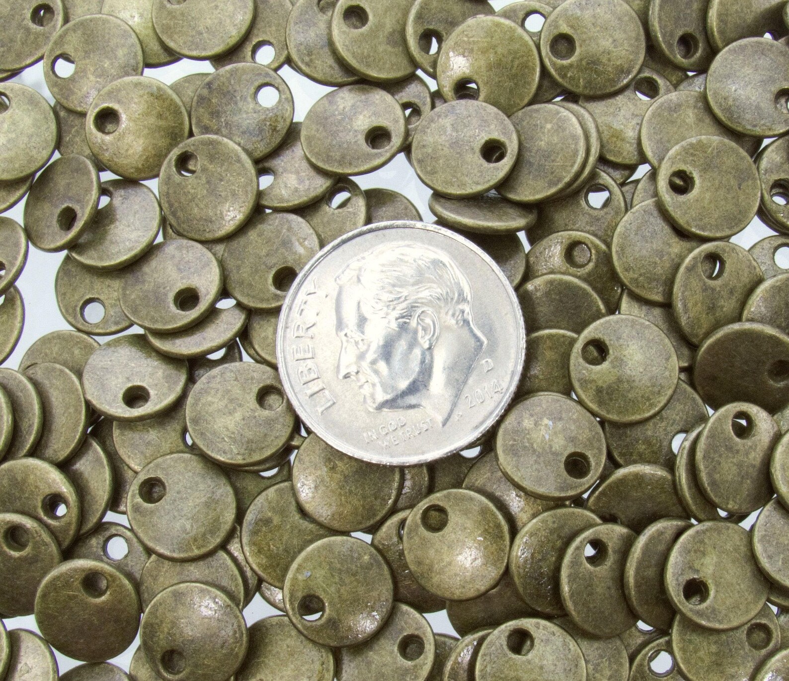 8x1.5mm Antique Brass Alloy Metal Lentil/charm Qty 10 - Etsy