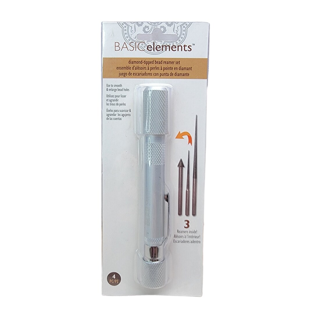 Diamond Tip Bead Reamer Set With Handheld Pin Vice by Beadsmith Basic ...