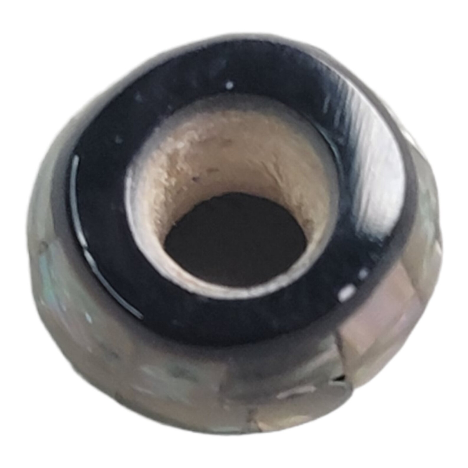 13mm Handmade Inlaid Abalone Shell & Horn Focal Beads - 2 Piece Focal ...