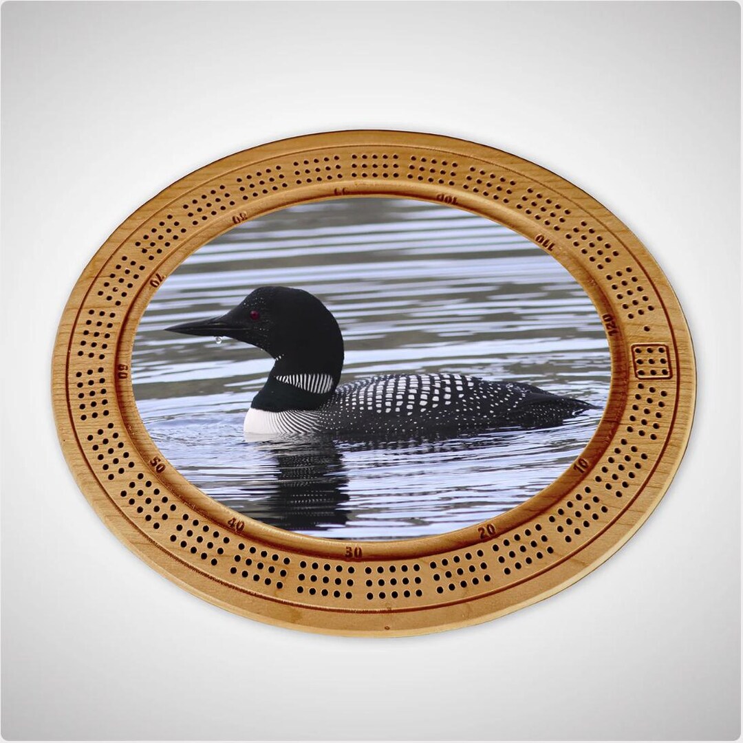 Common Loon Photo Cribbage Board - Etsy