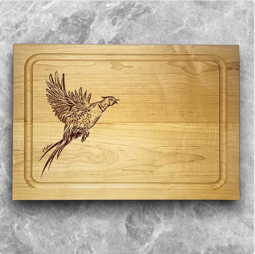 Pheasant Laser-engraved Maple Cutting Board - Etsy