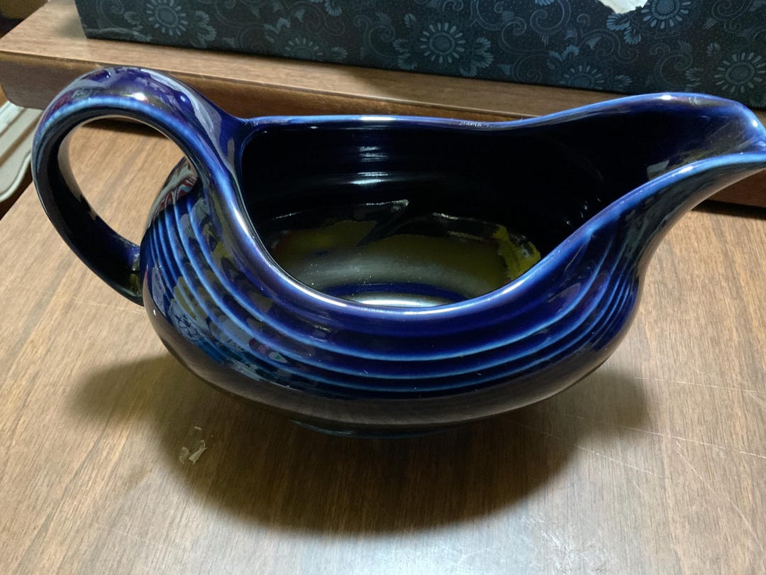 Fiestaware Cobalt Blue Gravy Boat Signed Fiesta - Etsy