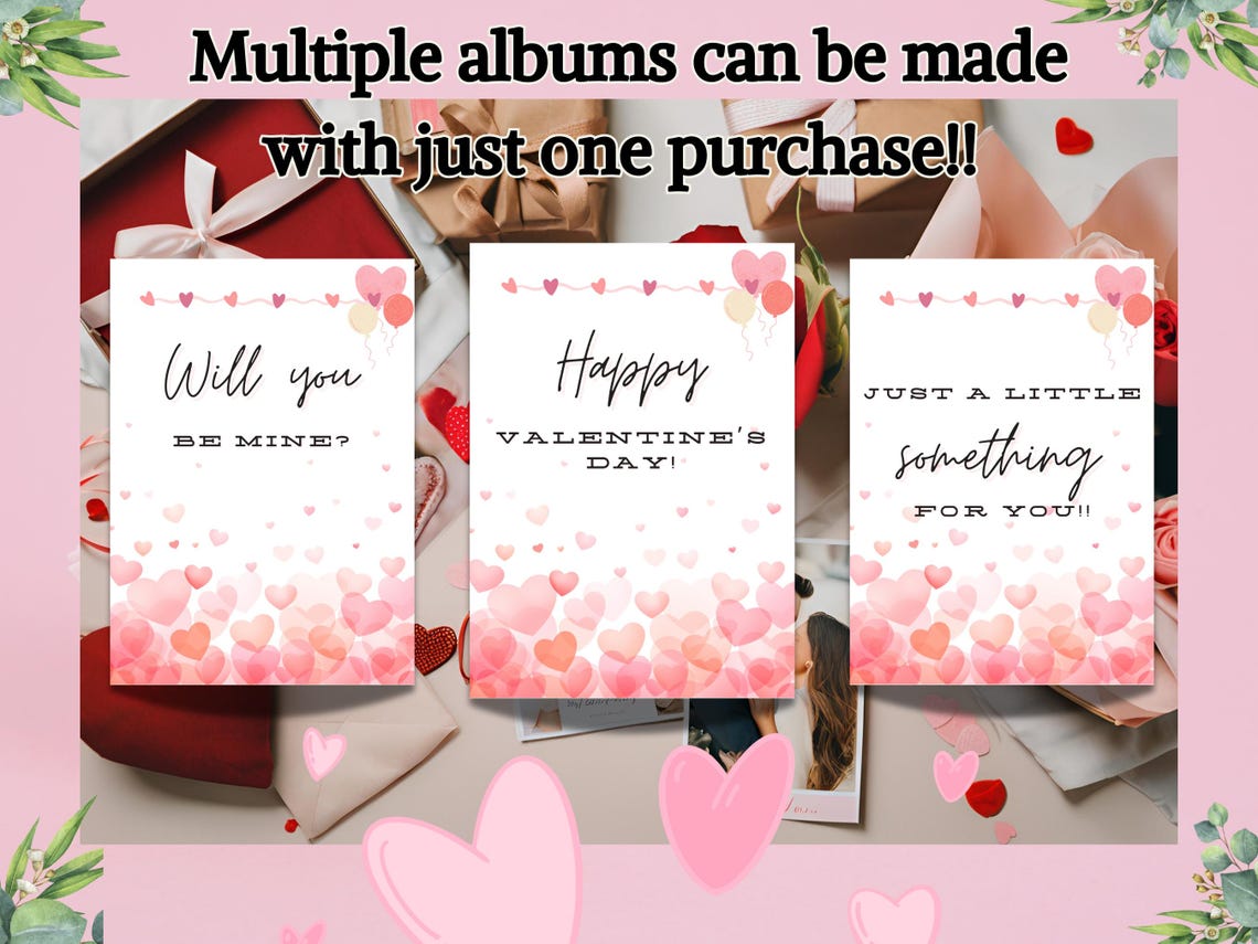Printable Romantic Gift Card Book. A Unique Gift Idea for Valentines ...