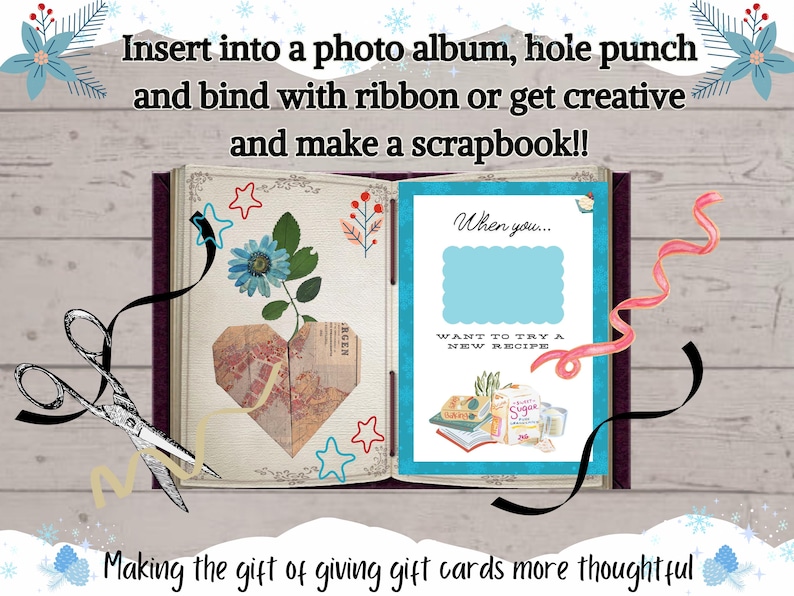 Printable Christmas Gift Card Book, Holiday Edition (digital Download ...