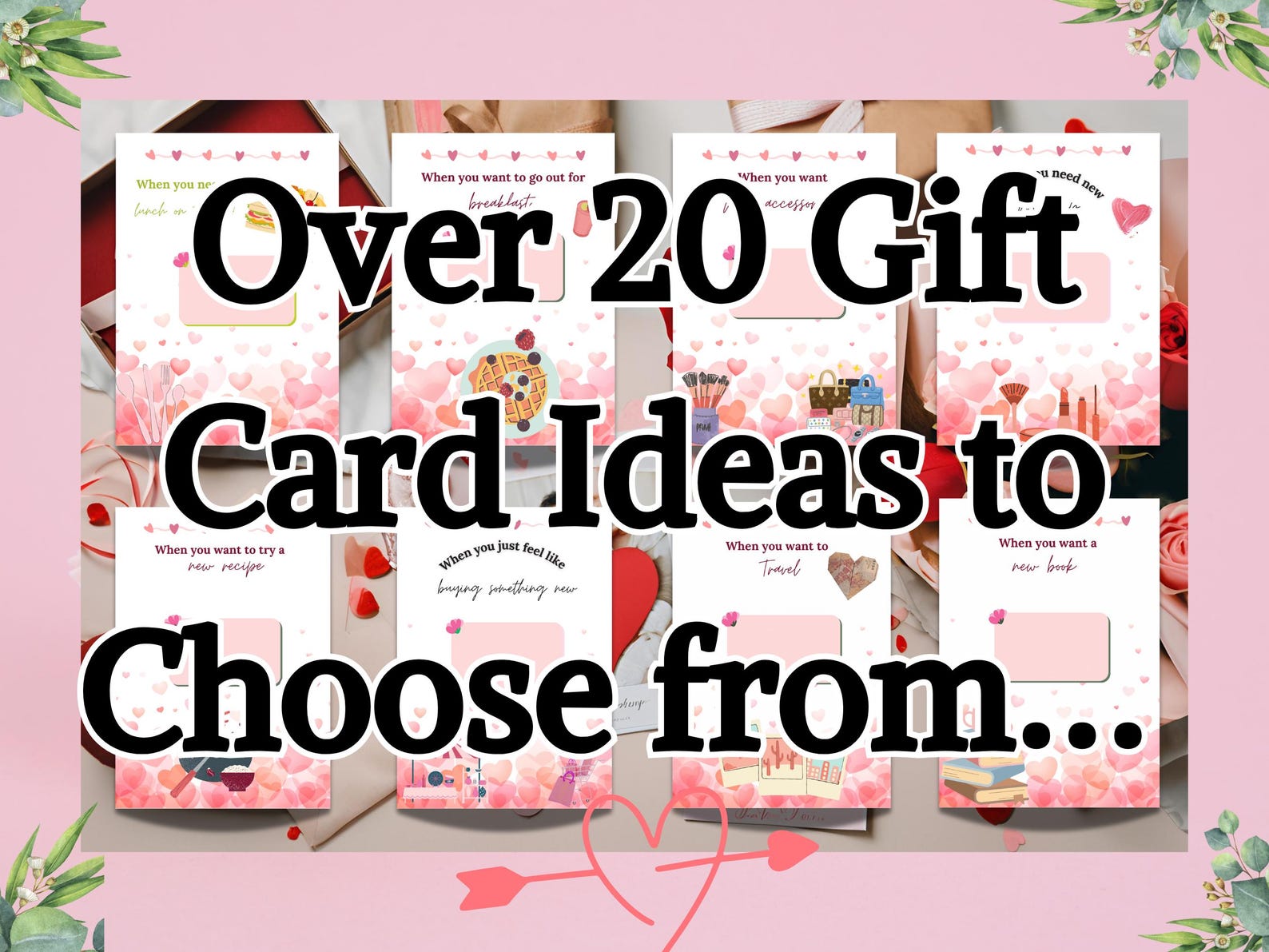 Printable Romantic Gift Card Book. A Unique Gift Idea for Valentines ...