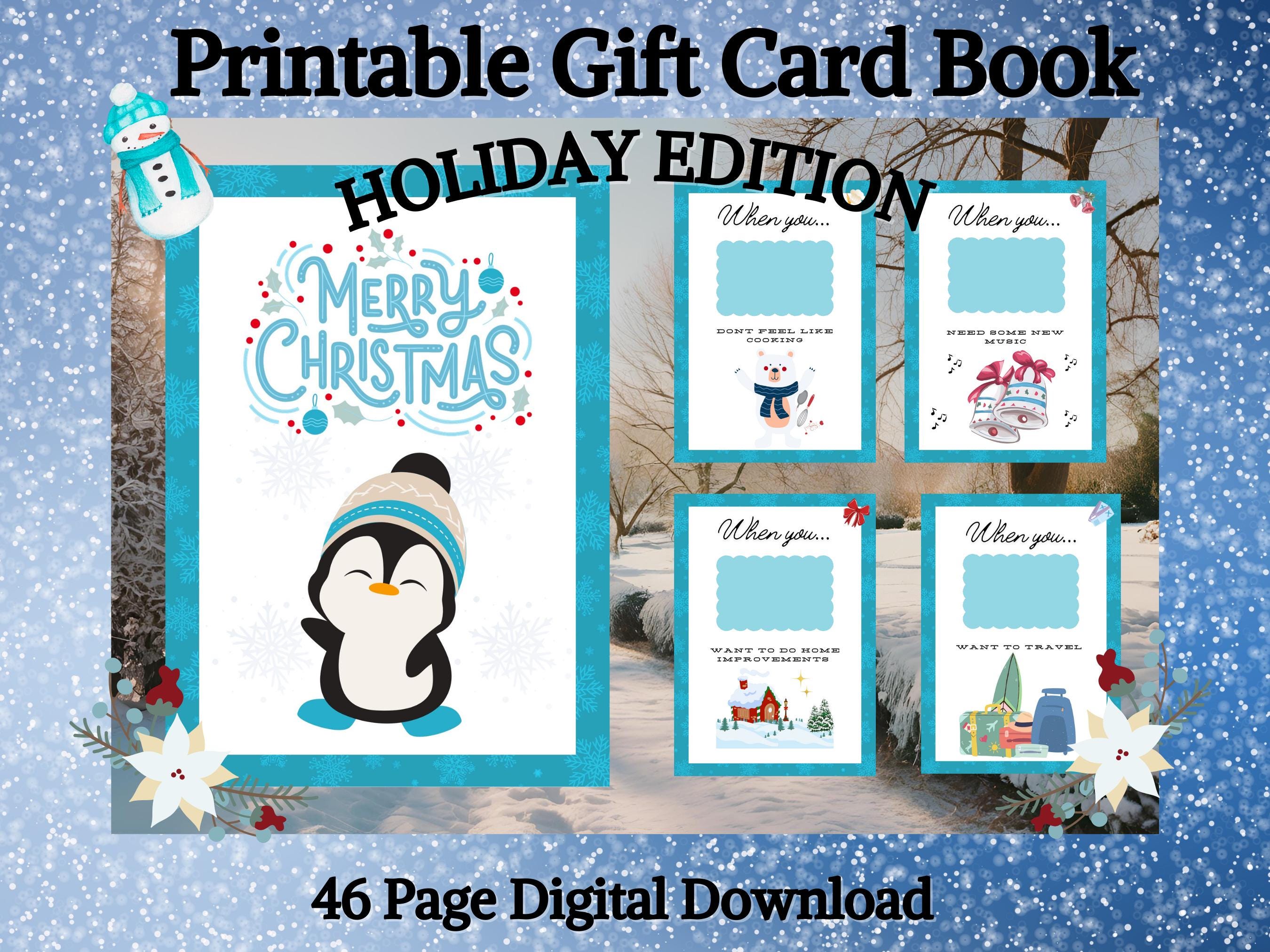 Printable Christmas Gift Card Book, Holiday Edition (digital Download ...