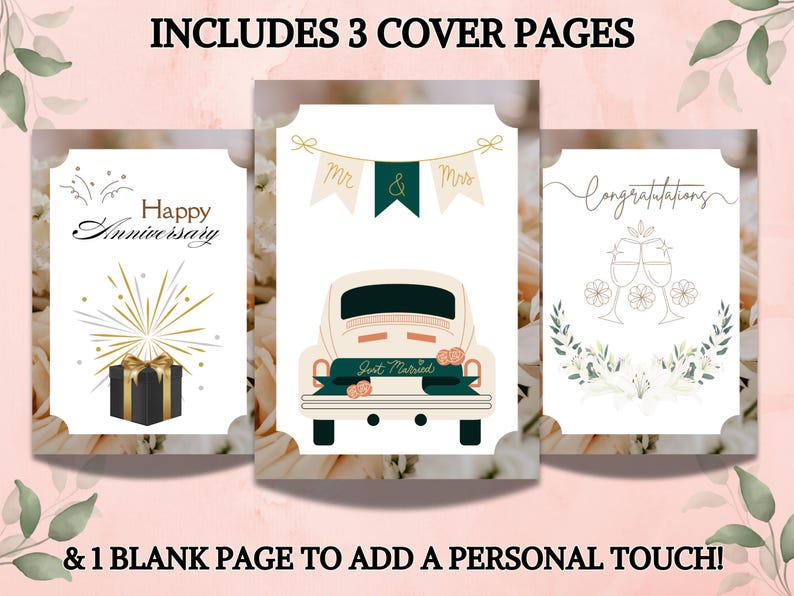 Wedding Gift Card Book: Printable Anniversary Keepsake (PDF) - Etsy