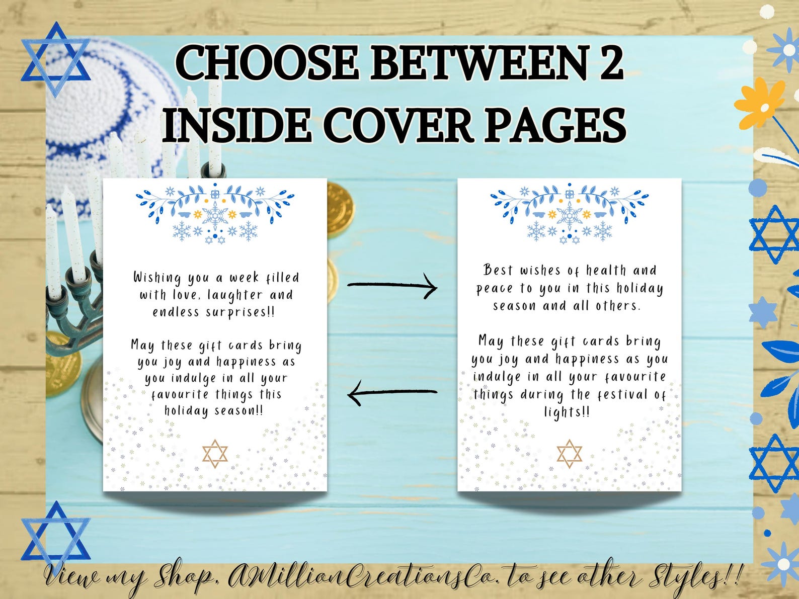 Hanukkah Gift Card Book Printable (32 Pages) (digital Download) - Etsy