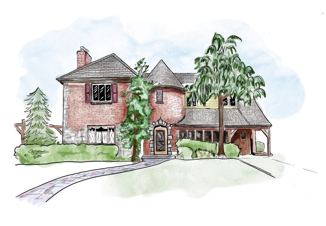 Custom Home Sketch - Etsy