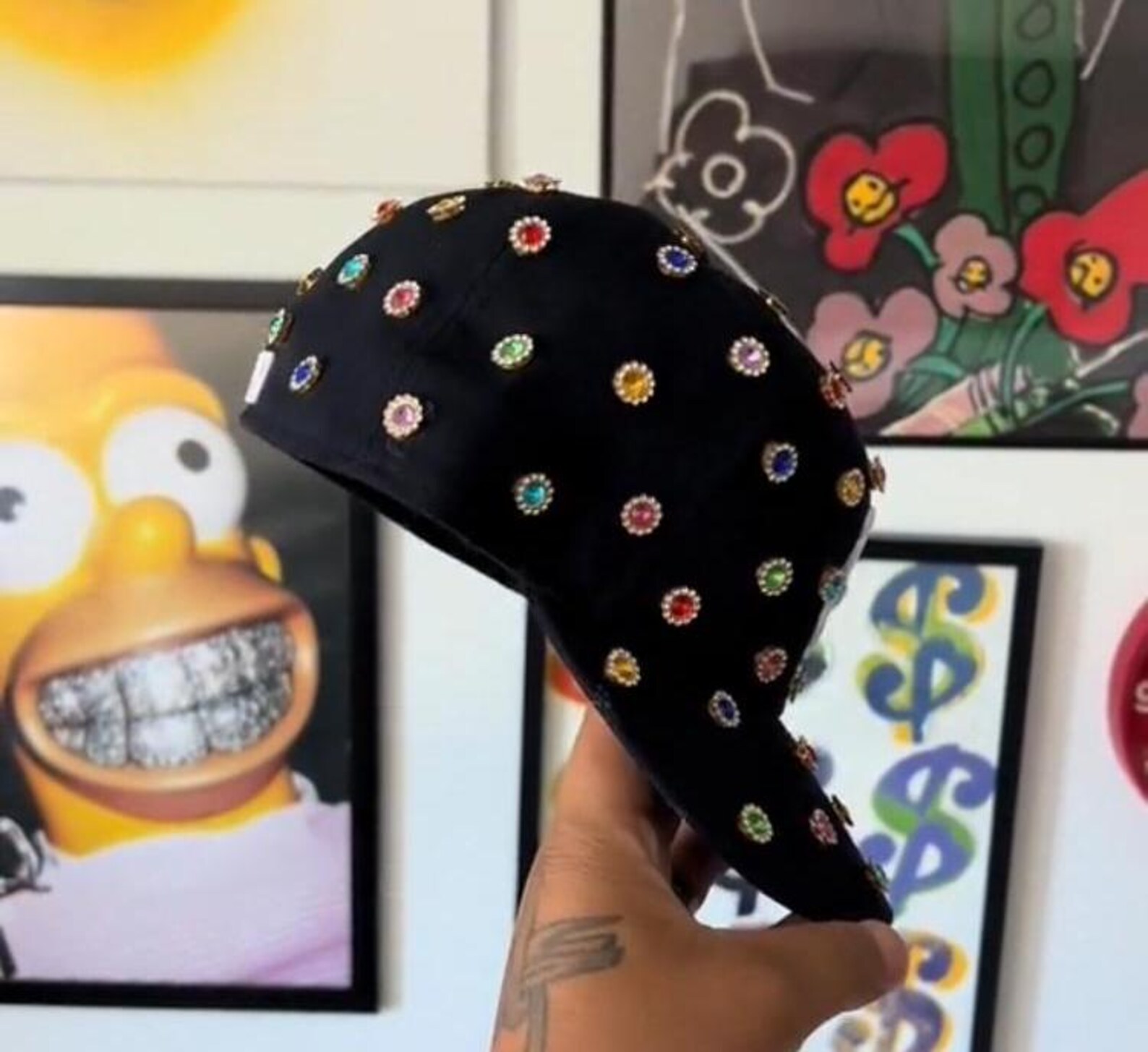 NY Jewled Rhinestone Fitted Hat - Etsy