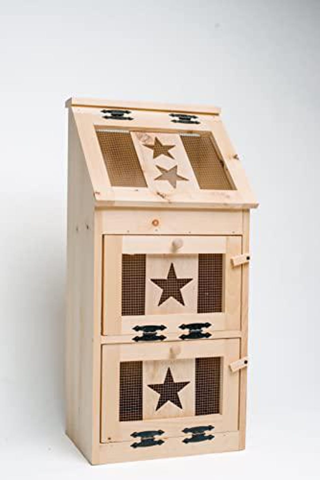 Country Barn Gifts Amish Made Star Unfinished Pine 2 Door Vegetable Box ...