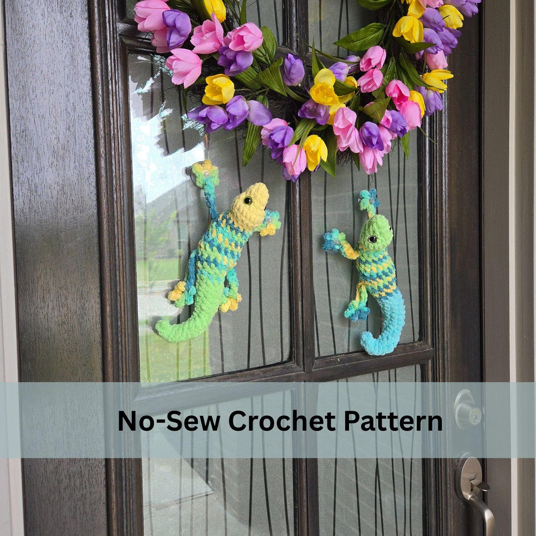 No Sew Crochet Pattern Lizard Window Buddy- Easy, Fun, Amigurumi Animal ...