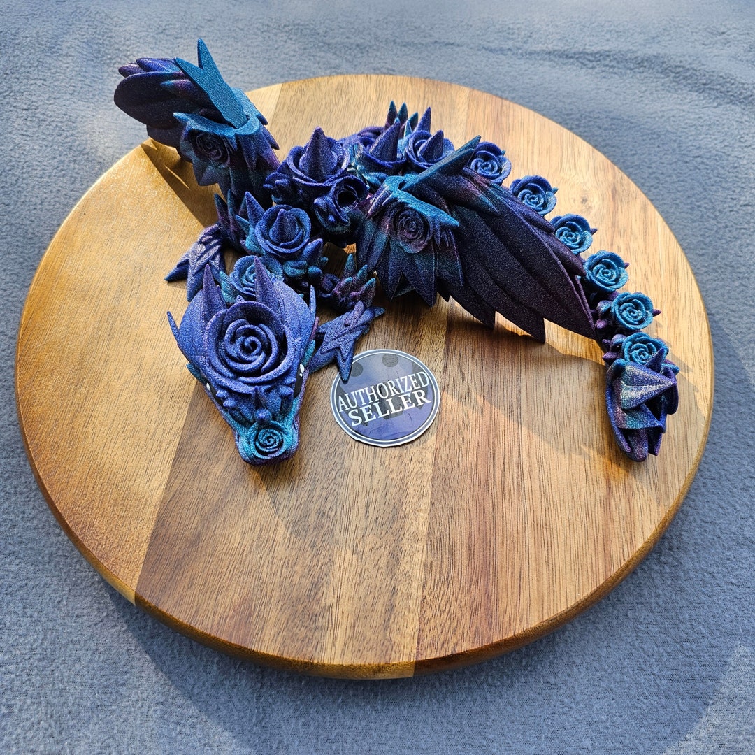 3D Printed Baby Winged Rose Dragon Cute Hand Painted Ready to - Etsy