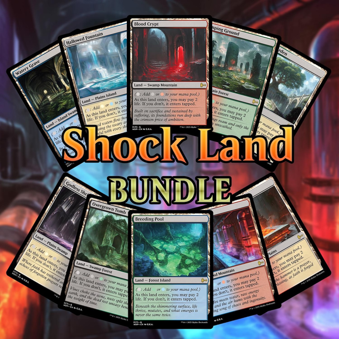 Shock Land Bundle (one of Each) - Custom Proxy Commander Card - Etsy