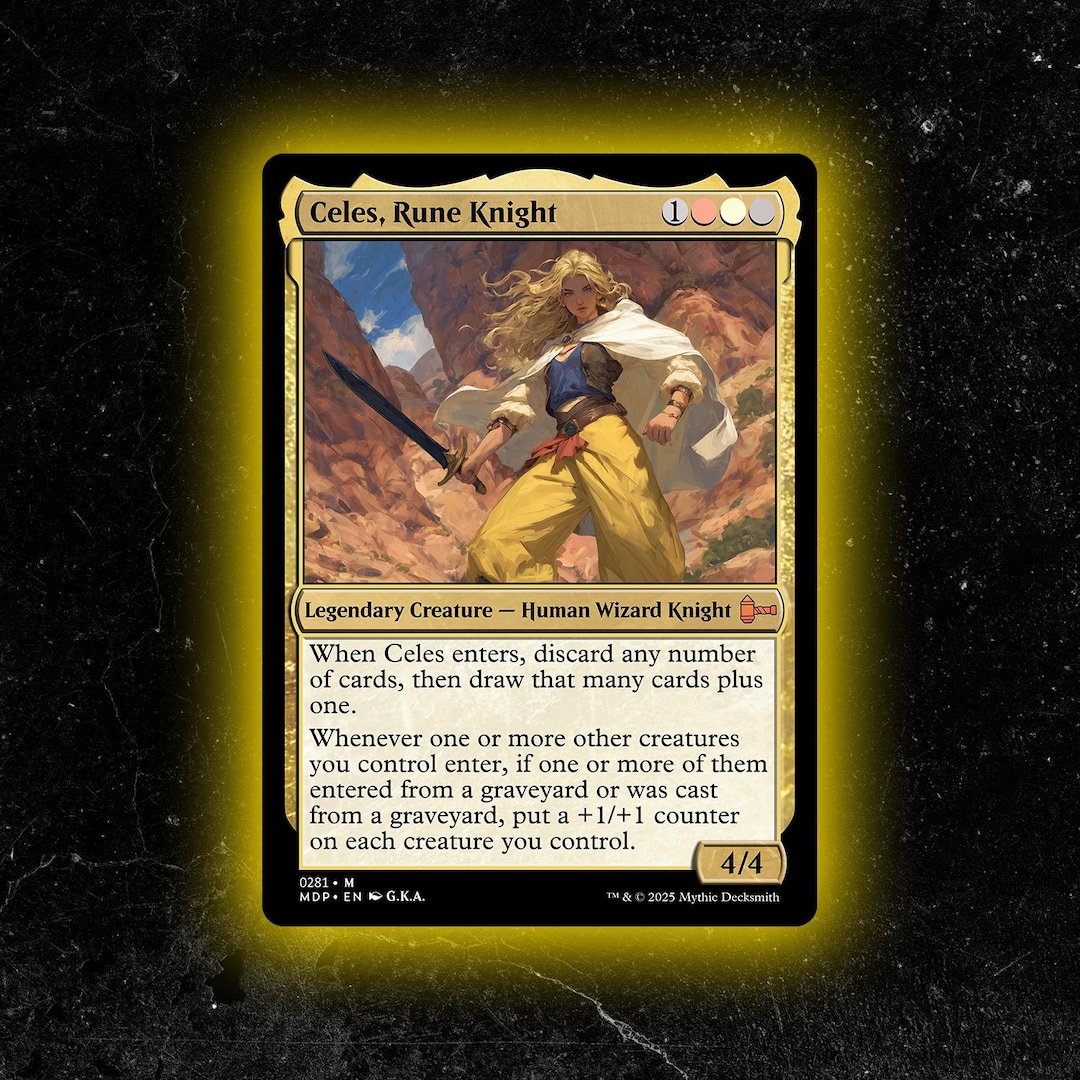 Celes, Rune Knight - Custom Proxy Magic: the Gathering Card - High-quality, Durable, and ...