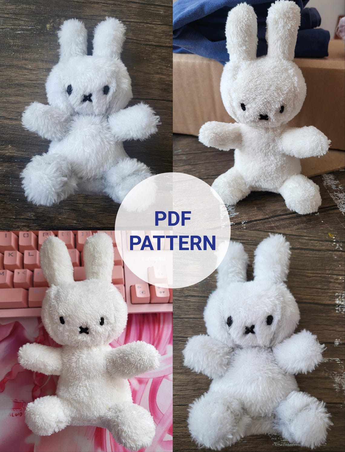 DIY Miffy Plush Pattern - Easy Sewing Template for Beginners / Patrón ...
