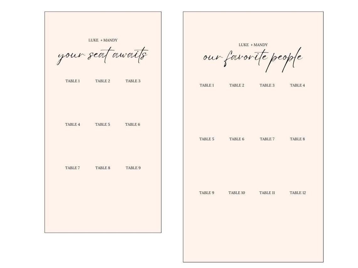 Linen Seating Chart - Etsy