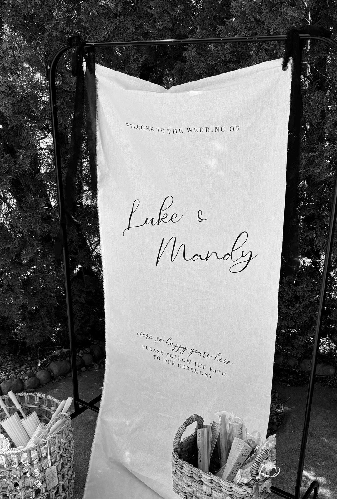 Linen Wedding Welcome Sign - Etsy