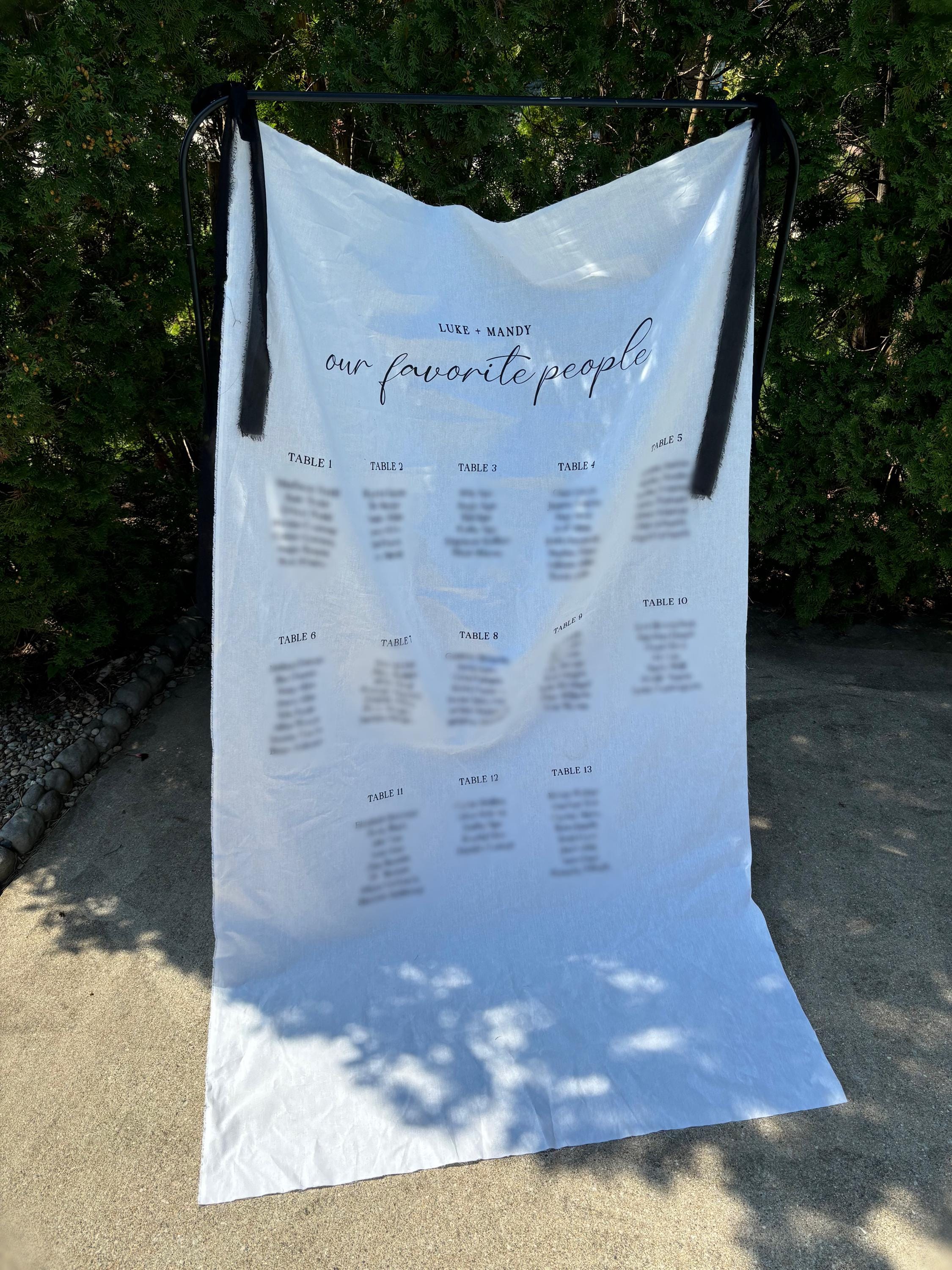 Linen Seating Chart - Etsy